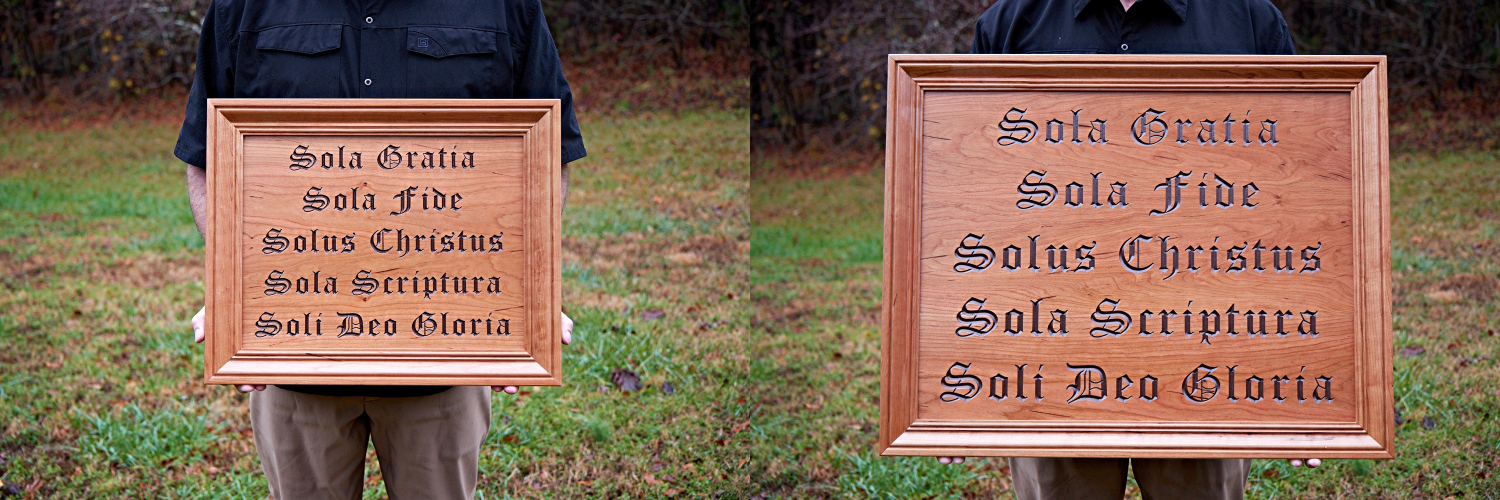 Enlarged Five Solas Wall Art - Gathering Wood